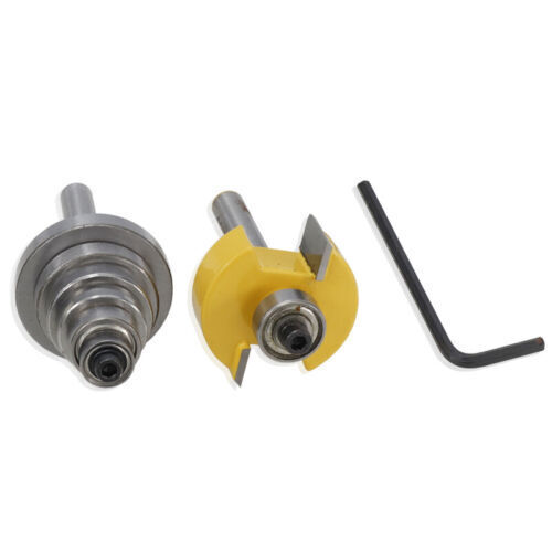 Rabbet Router Bit Set 1/4 With 6 Bearings Tenon Cutter Wood Milling ...