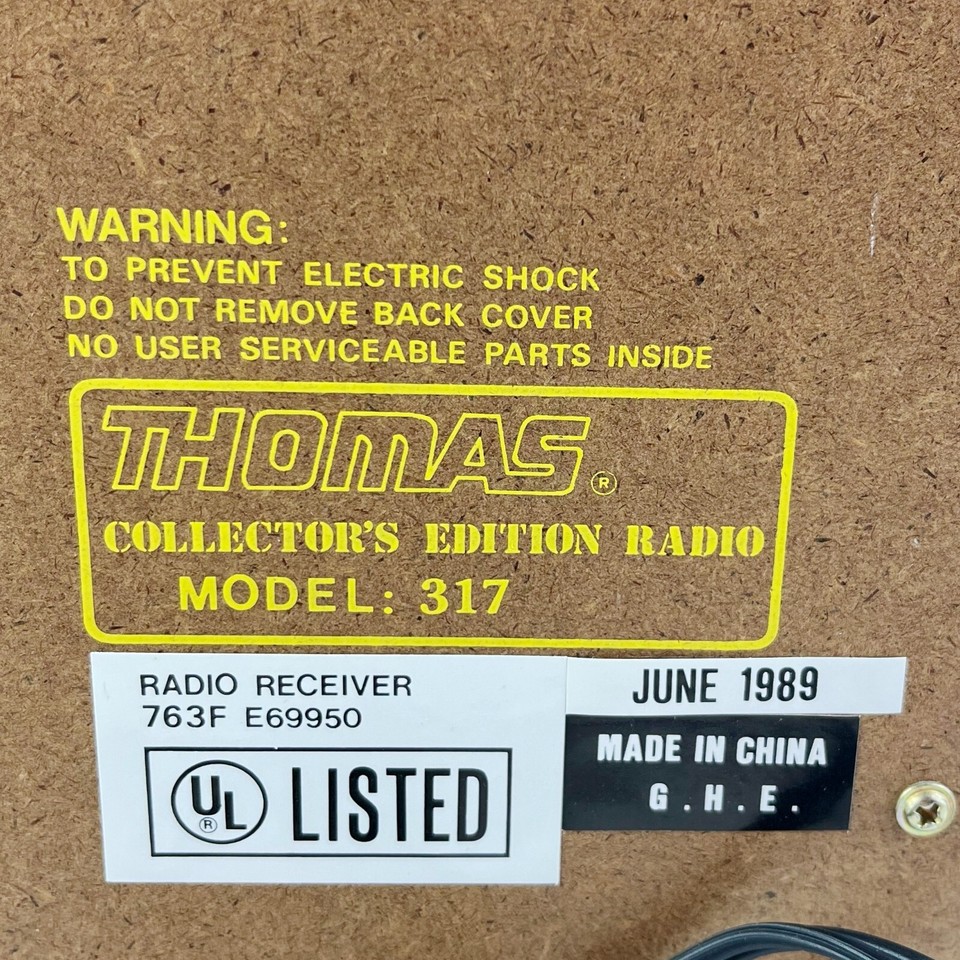 Vintage Thomas America Series Radio 1989 Collector Edition 317 ...