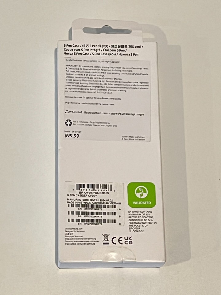 GENUINE Samsung Slim S Pen Case w/ S Pen for Galaxy Z Fold6 Navy Blue ...