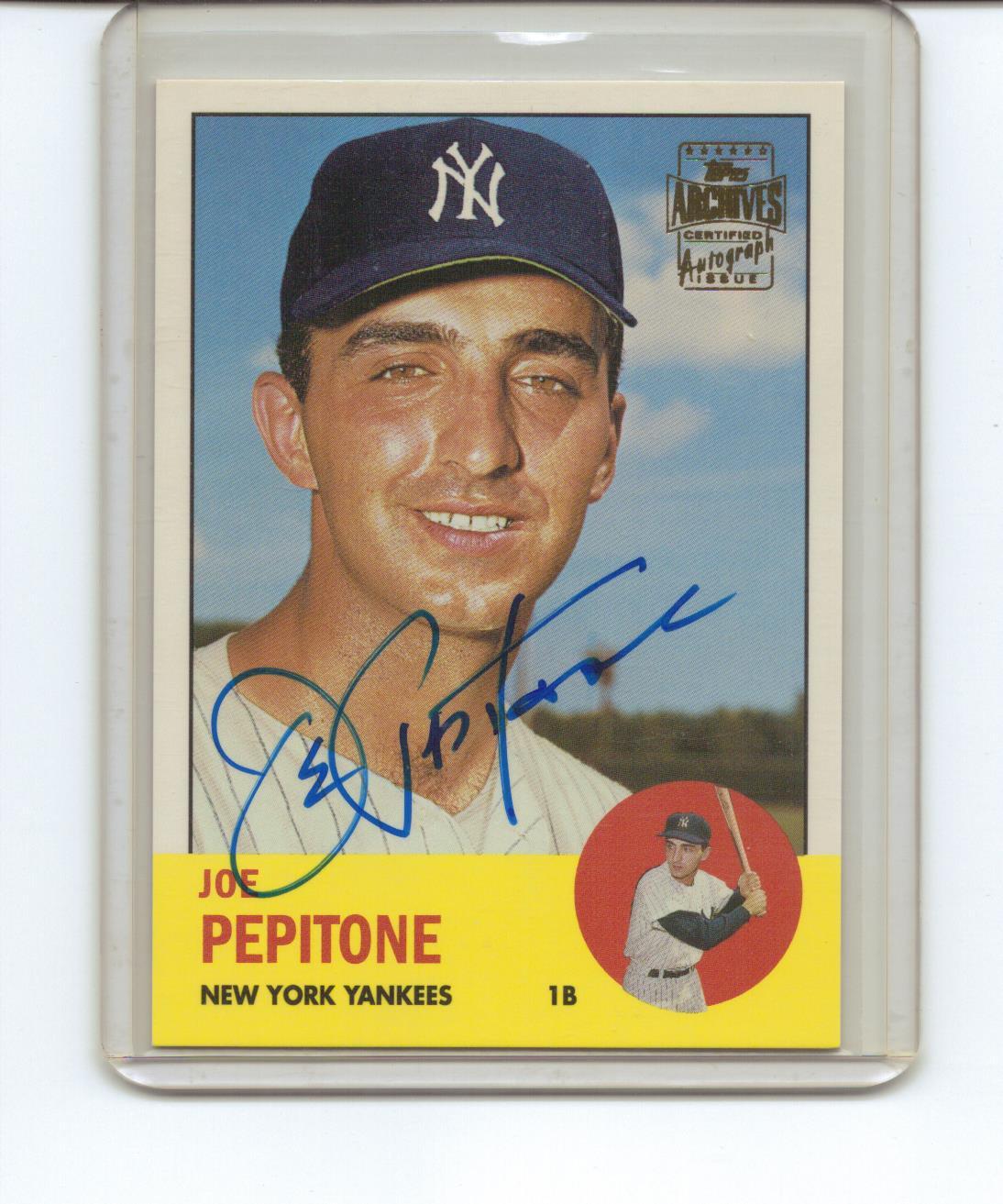 2003 TEAM TOPPS ARCHIVES FAN FAVORITE LIMITED JOE PEPITONE ON-CARD ...