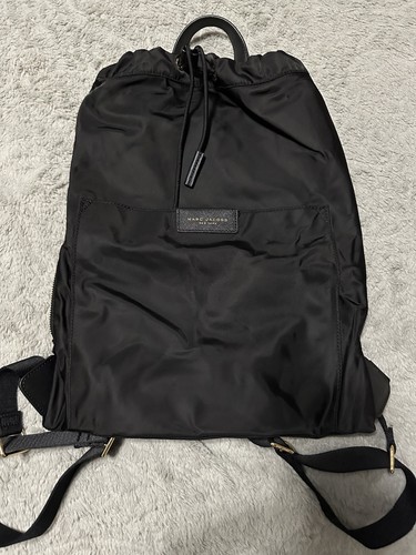 Marc Jacobs Black Nylon Drawstring Backpack With Gold Hardware | eBay