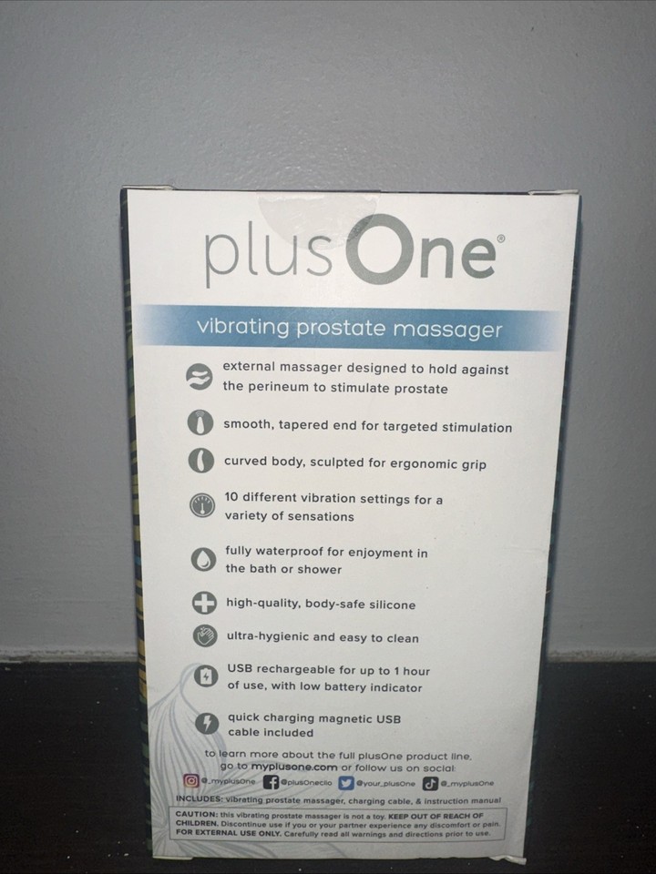 NEW SEALED Plus One Vibrating Prostate Massager Rechargeable ...