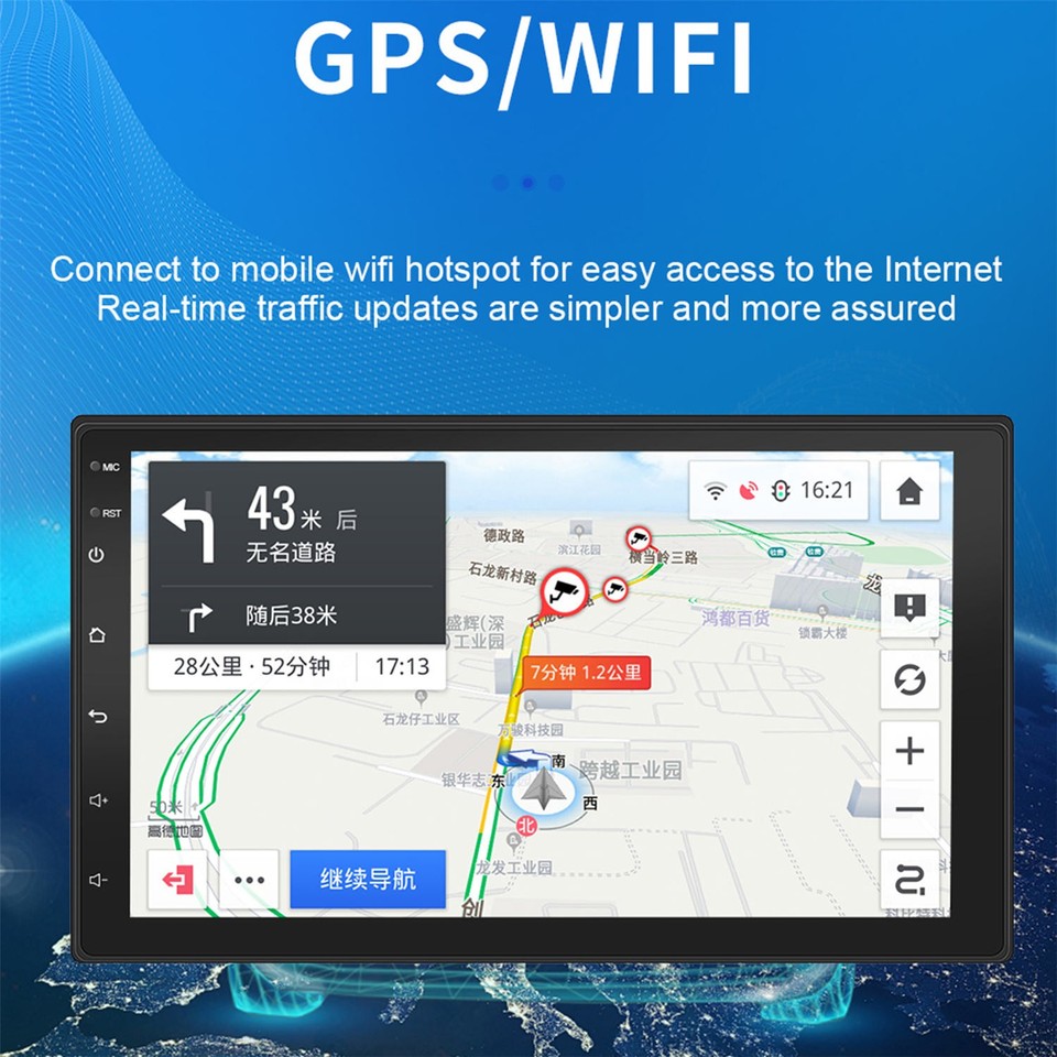 7 Inch Android 10.1 Car Stereo GPS Navigation Radio Player Double 2 Din ...