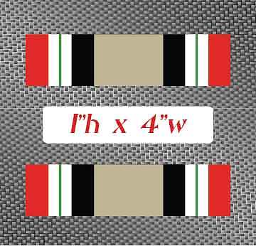 "2x ICM Iraq Campaign Medal Service 4"" Ribbon Sticker Decal Vinyl ...