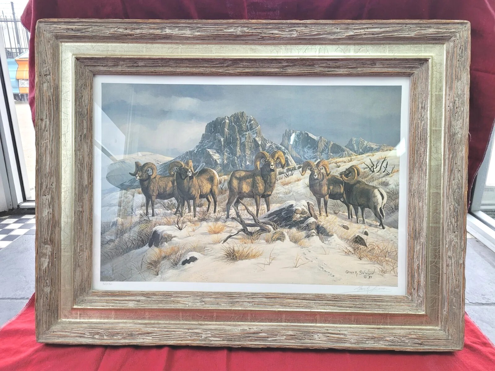 GARY SWANSON Signed 1981 North Fork Rams Bighorn Sheep Custom Driftwood ...