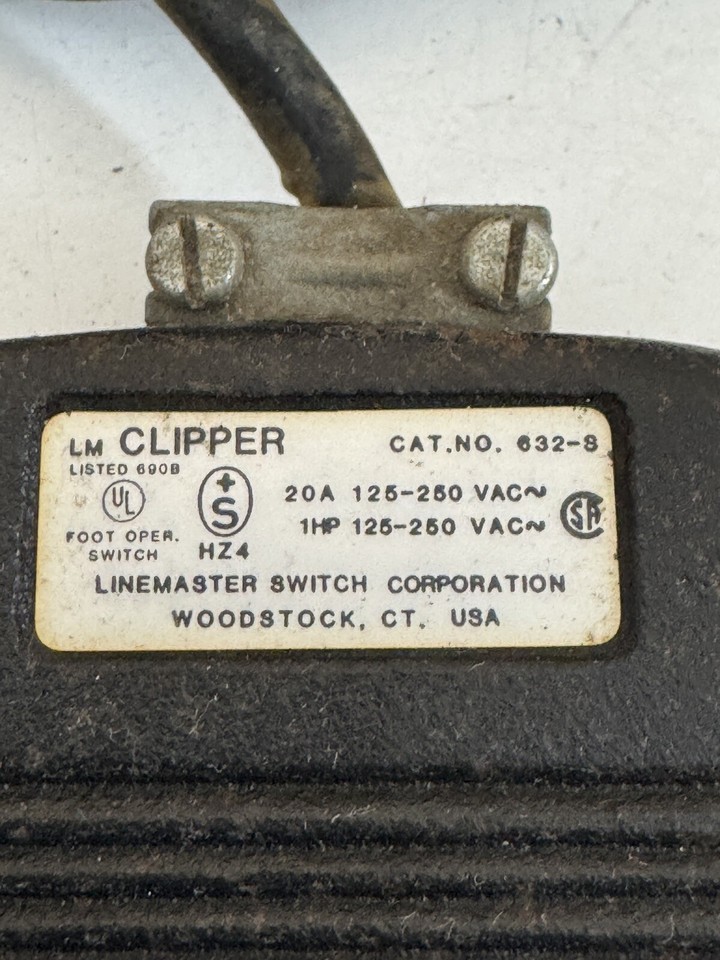 Clipper Foot Operator Switch DUAL PAIR 632-S Heavy Duty Tandem Switches ...