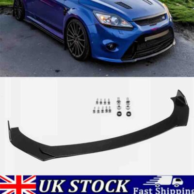 For Ford Focus ST225 MK2 Glossy Black Front Bumper Spoiler Lip Splitter ...