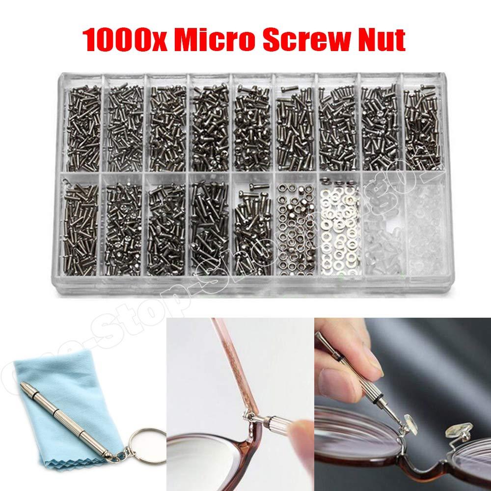 1000Pcs Tiny Micro Glasses Sunglasses Spectacles Screws Repair Kit ...
