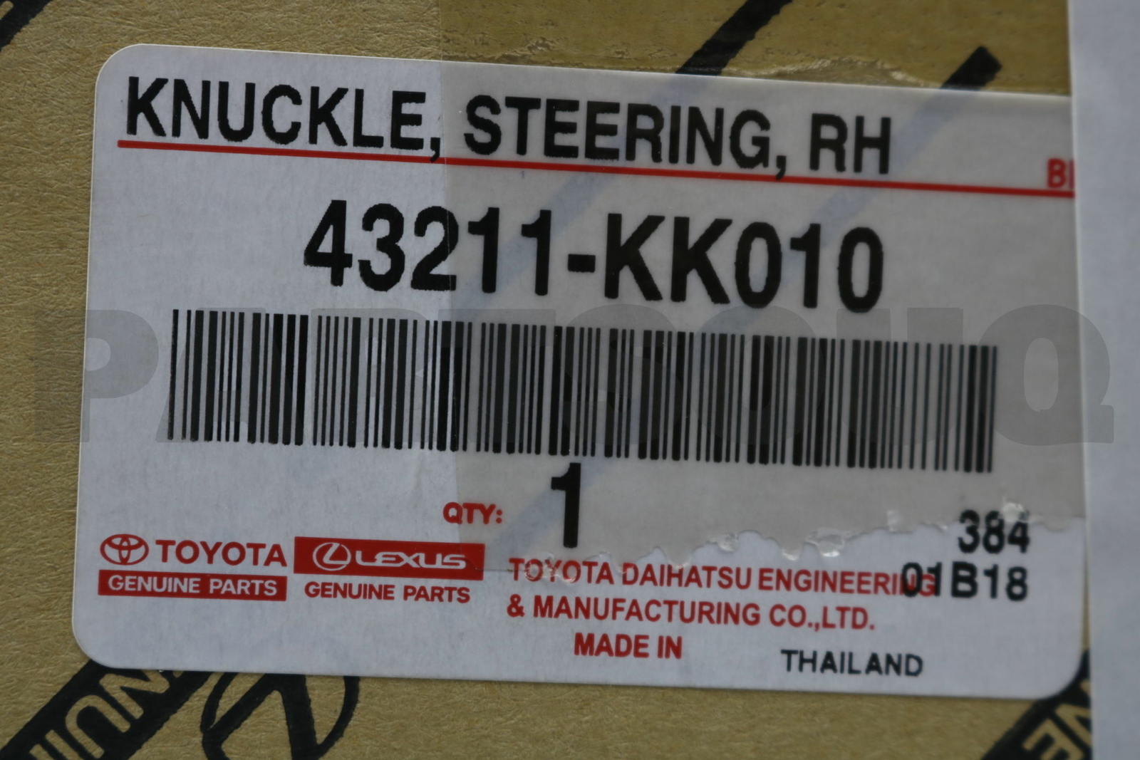 43211KK010 Genuine Toyota KNUCKLE STEERING R 43211-KK010 | eBay