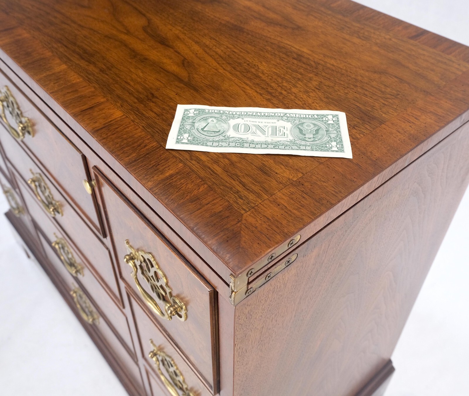 Baker 8 Drawer Burl Wood Bachelor Chest Dresser Flip Secretary Top Desk ...