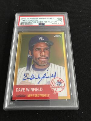 Dave Winfield 2022 Topps Chrome Platinum Gold Refractor Auto 41/50 PSA ...