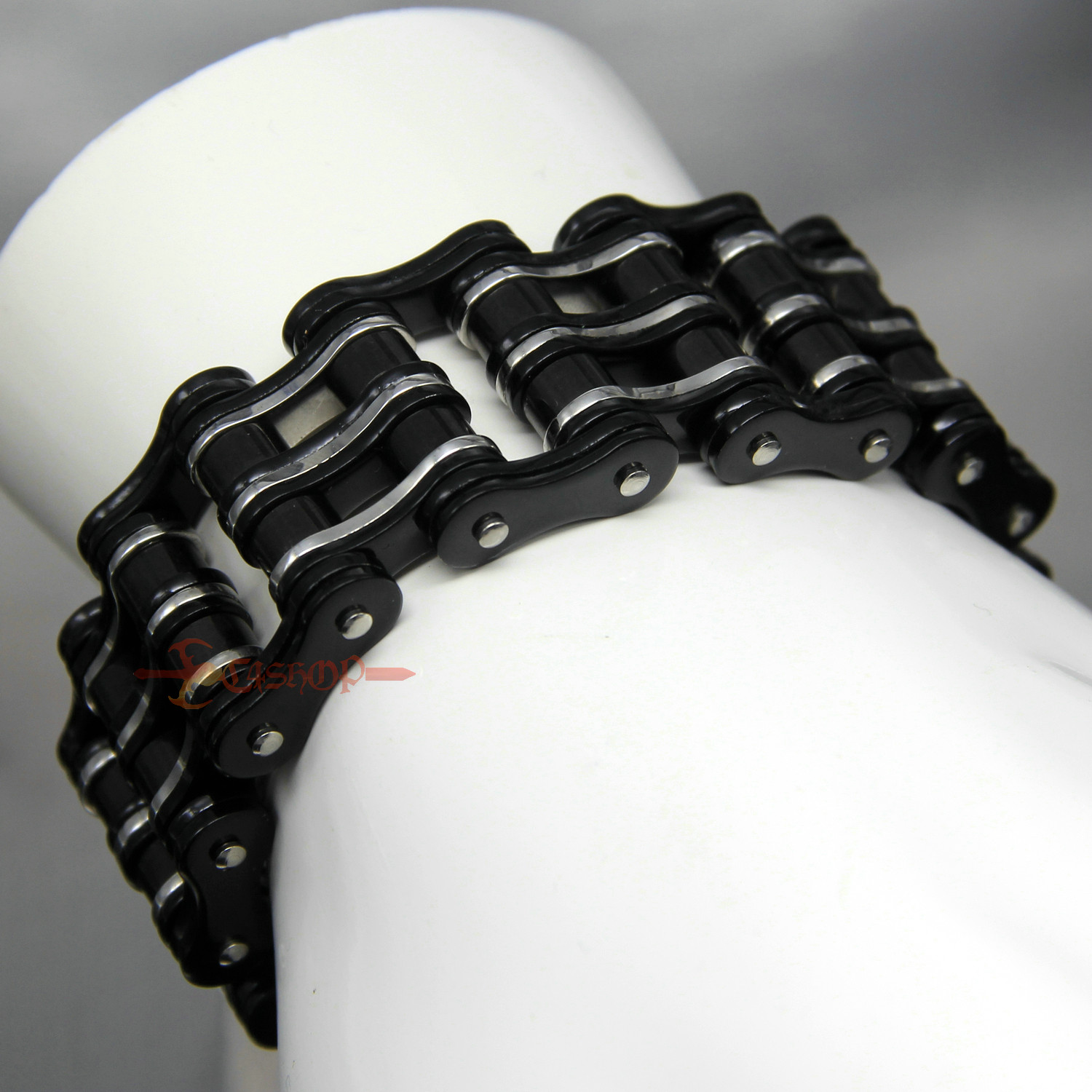 Heavy Black Motorcycle Bike Chain Men's Bracelet Stainless Steel Biker ...