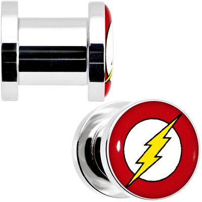 DC Comics The Flash Logo Stainless Steel 5/8G (16MM) Plug Earrings | eBay