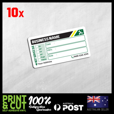 10x Custom Next Service Due Label Stickers 35x65mm Maintenance Vehicle ...