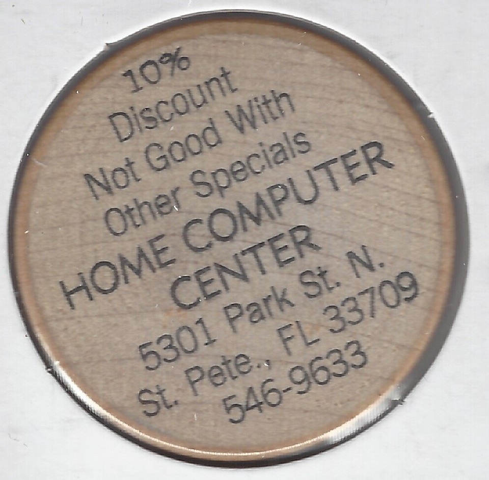 TELECOM PLUS, Back: HOME COMPUTER CENTER, St. Pete, Florida, Wooden ...