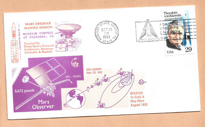 MARS OBSERVER MAPPING MISSON SEP 25,1992 KSC SPACE VOYAGE COVER NASA | eBay