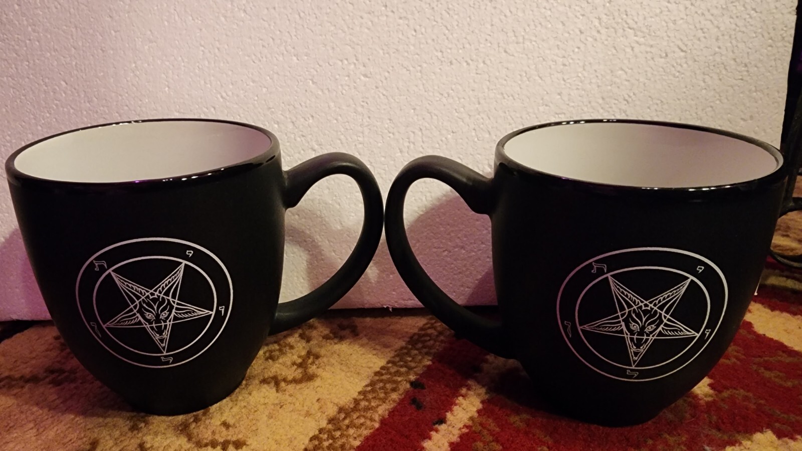 Set Of 2 Sigil Of Baphomet Cafe Mugs Satanic Temple Church Of Satan ...
