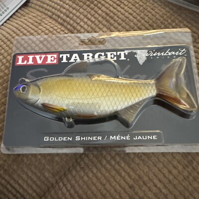 Live Target Golden Shiner Swimbait 6 1/2”Slvr/Bl Fishing BIG Bass Musky ...