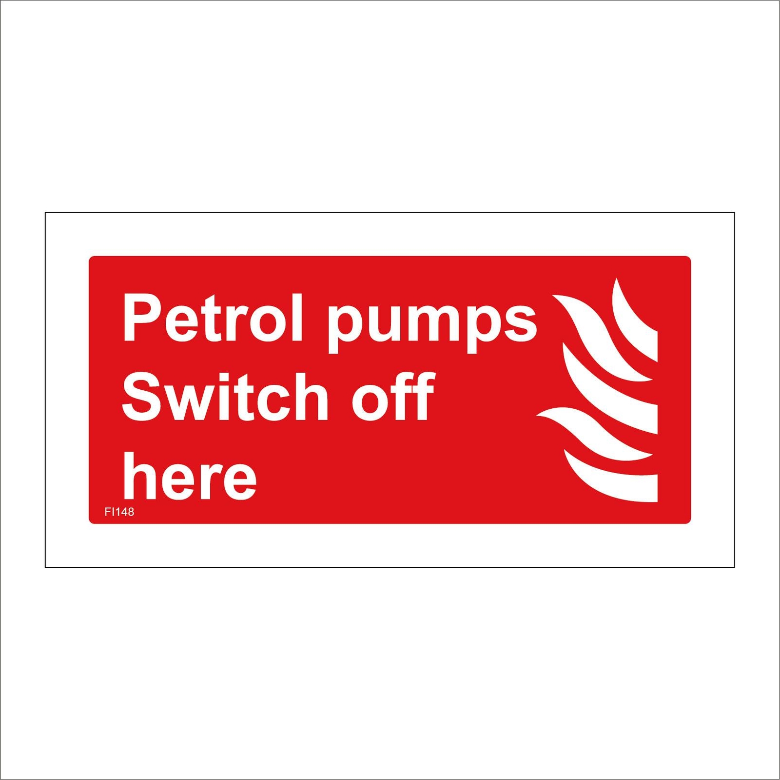FI148 PETROL PUMPS SWITCH OFF HERE SIGN FUEL PETROL ALARM FORECOURT ...