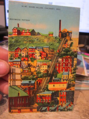 Y1 Vintage Old OHIO Postcard CINCINNATI Rookwood Pottery Mount Adams ...