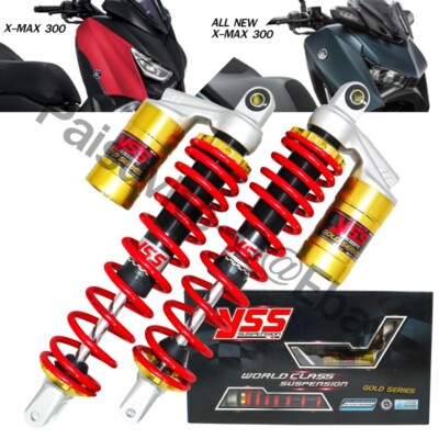 YSS Rear Shock Absorber X-MAX 300 G-SERIES 350mm. RED/Shock ear SILVER ...