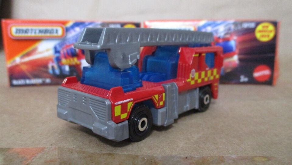 (2) Matchbox #13 Blaze Blaster II Ladder Fire Truck 1/64 scale diecast ...
