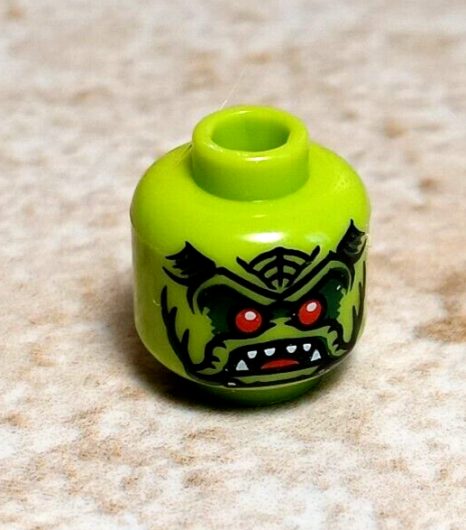 LEGO Reptile Head Fangs Creature Water Fins Scales Green Red Eyes Sea ...