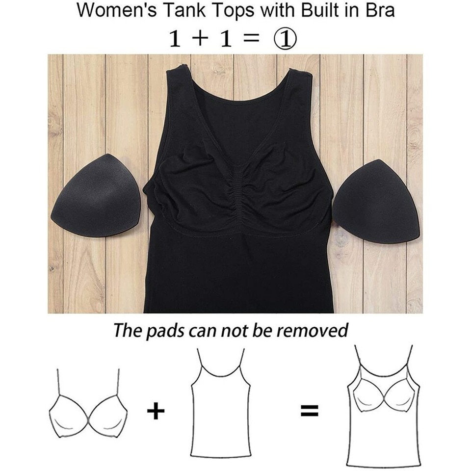 Women Compression Tummy Control Tank Top with Built in Bra Slimming ...