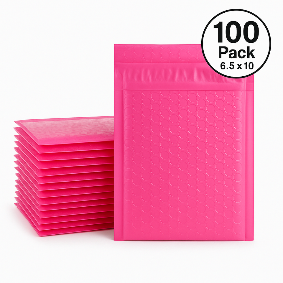 6.5x10 Pink Poly Bubble Mailers Padded Envelopes Shipping Bags 50-500 ...