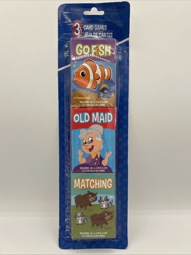 NEW SEALED 3 Card Games In 1 - GO FISH - OLD MAID - MATCHING | eBay