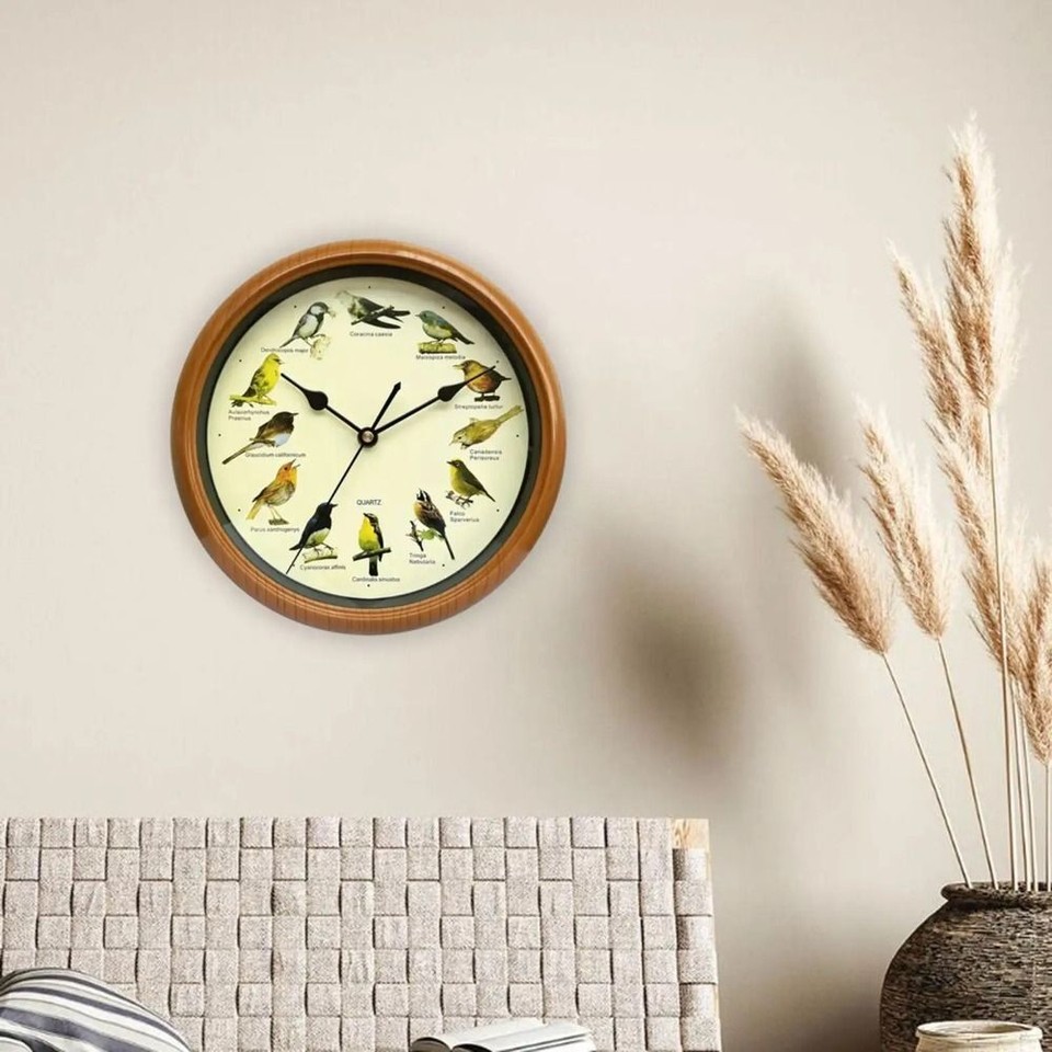 Bird Wall Clock Bird Clock with Sounds Birdsong Alarm Clock Home Office ...