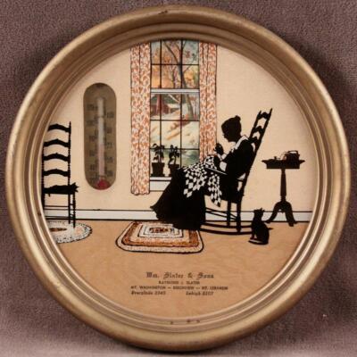 Vintage Round Advertising Silhouette Thermometer SLATER & SONS, PA ...