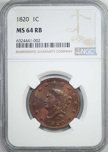 1820 Matron Head Liberty Head Large Cent 1C NGC MS64RB | eBay