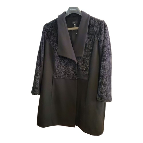 H by Halston Coat Women's 28W Black Designer Mafia Wife Retro 40s/50s ...