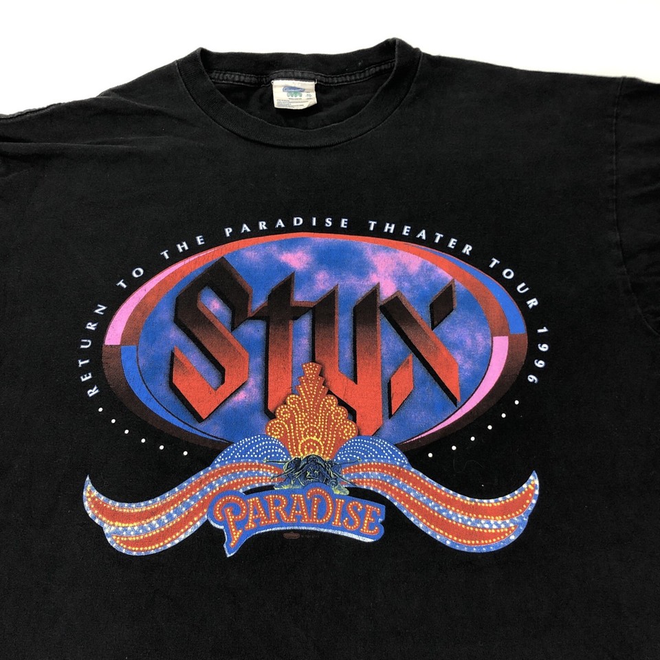 Styx Vintage 1996 Tour Double Sided XL Black Single Stitch T Shirt USA ...