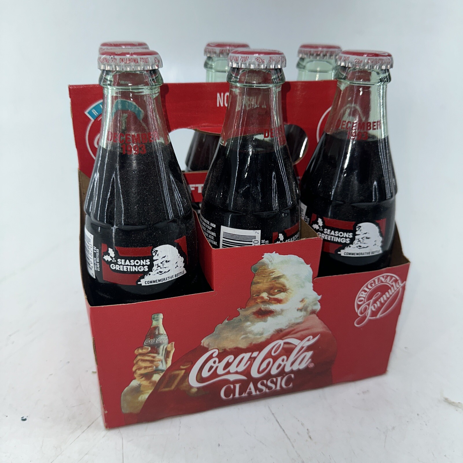 6 Coca Cola 8 Oz Commemorative Glass Bottles 1993 Christmas Santa EBay 6-coca-cola-8-oz-commemorative-glass-bottles-1993-christmas-santa-ebay