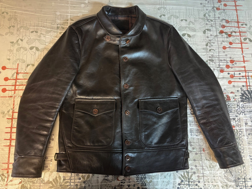 Cossack Menlo Einstein Shinki Horsehide Brown Shawl Collar Jacket 42 44 ...