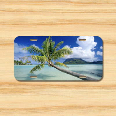 Beach License Plate Vehicle Auto Tag Car Ocean Sea Florida Palm Tree ...
