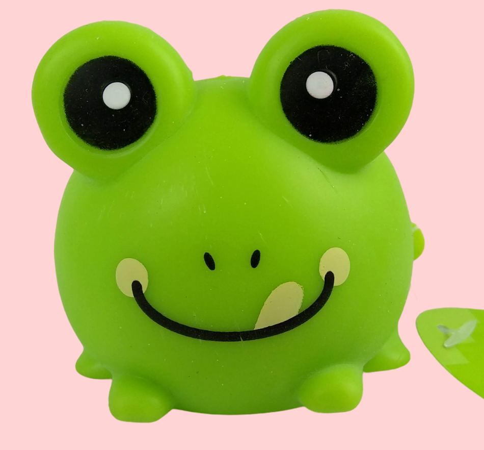 Frog Squishy Toy Figure Squeezable Toad Happy Go Fluffy Sand Buddies ...