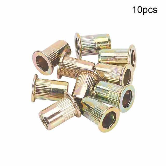 M8 Rivet Nuts Flat Head Insert Threaded Nutsert Knurled Metric Carbon ...