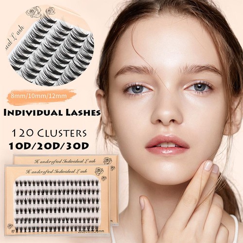 Cluster False Lashes Black Soft Thick Mink Eyelashes Individual Lashes ...