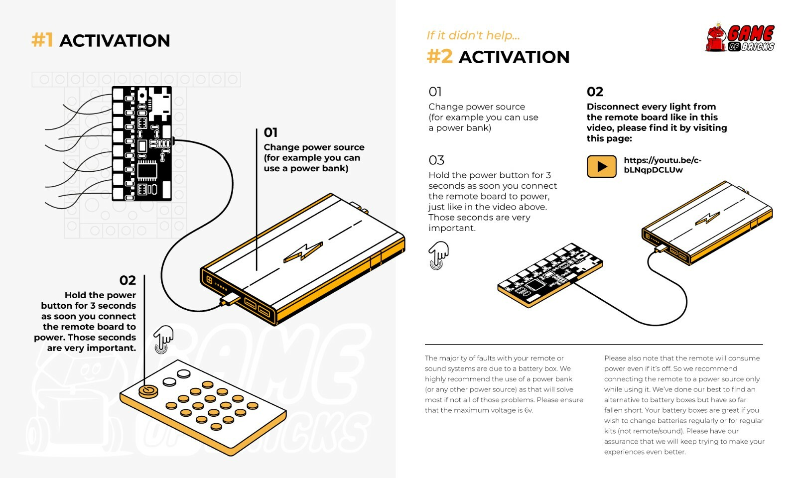 Game of Bricks Remote Controller + RC Board for LEGO® sets and lights ...