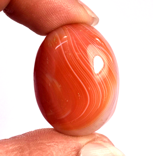 Agate cornaline brésilienne orange polie naturelle, pierre précieuse ...