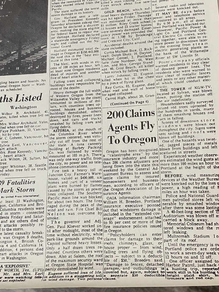 2 Original Historical Front Page News Newspapers Oregon Daily Journal ...