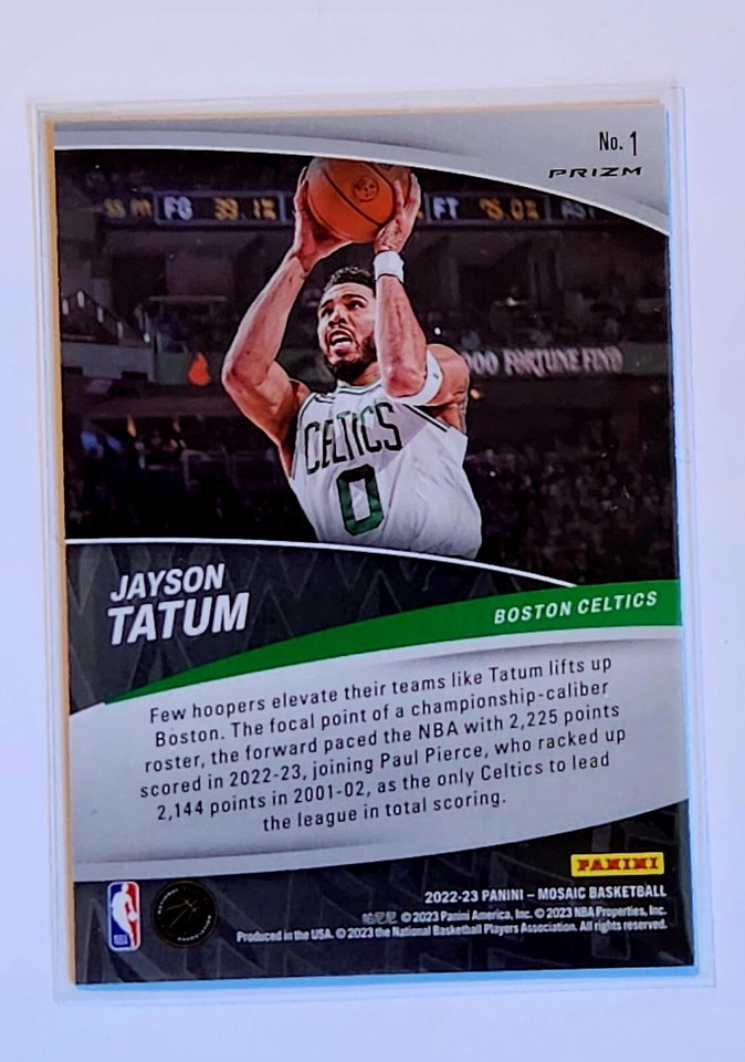 Jayson Tatum 2022-23 Mosaic Elevate GREEN PRIZM COLOR MATCH Celtics #1 ...