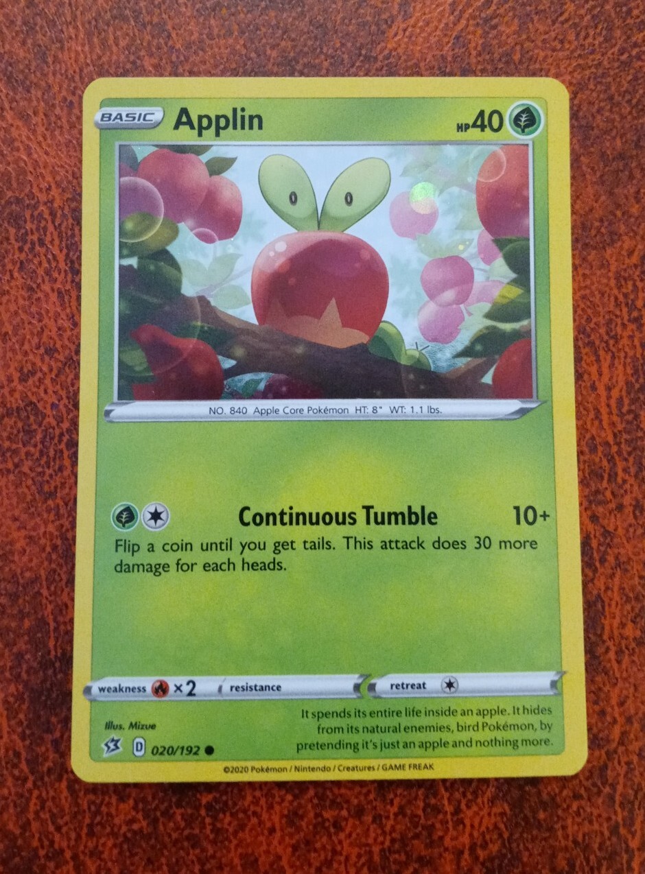 Applin Pokémon 020/192 Rebel Clash 2020 Cosmos Holo Card NM | eBay