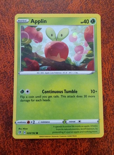Applin Pokémon 020/192 Rebel Clash 2020 Cosmos Holo Card NM | eBay