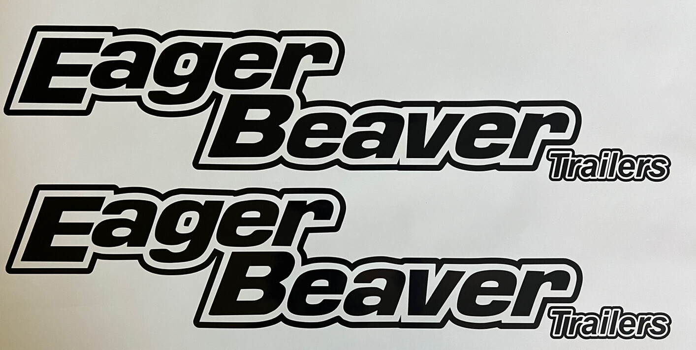 Eager Beaver Trailers Replacement Stickers 24”(Set Of 2) Black Decals ...