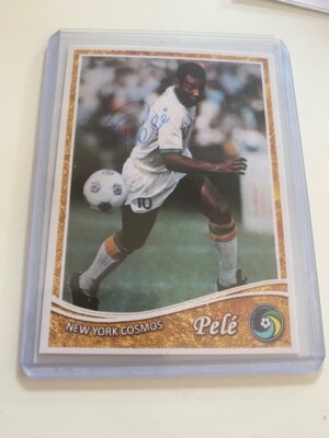 Panini PELE ROOKIE NEW YORK COSMOS BASE CARD 1975 WITH AUTOGRAPH MINT ...