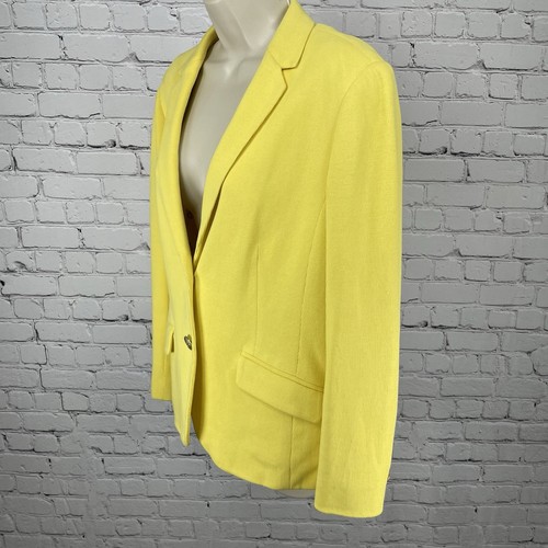 Talbots Yellow 100% Cotton 2 Gold Button Vented Notch Blazer Jacket ...